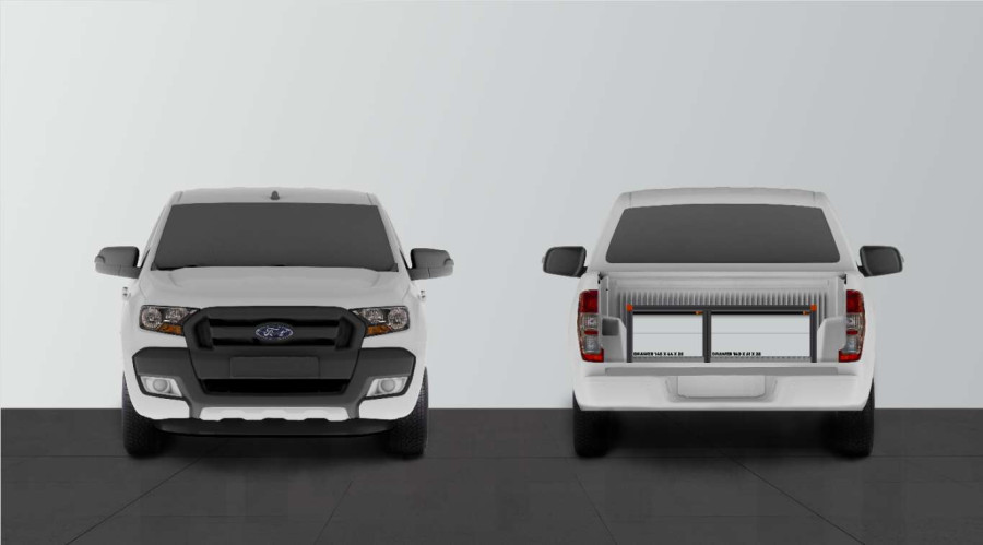 Ford Ranger XLT/WILDTRAK med dobbelttbund og 2 kasser, H: 360 mm